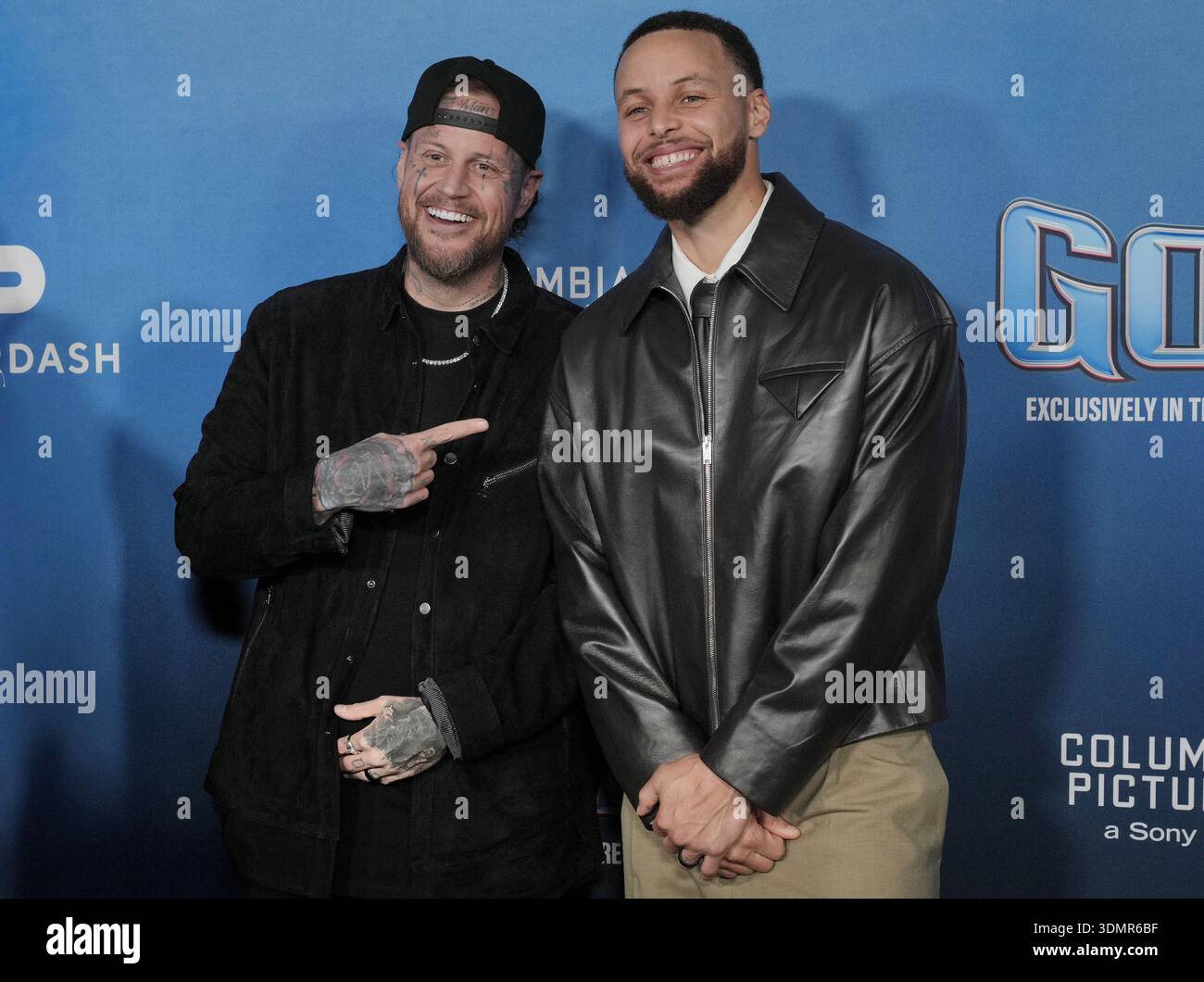 (L-R) Jelly Roll and Stephen Curry at the Columbia Pictures and Sony ...