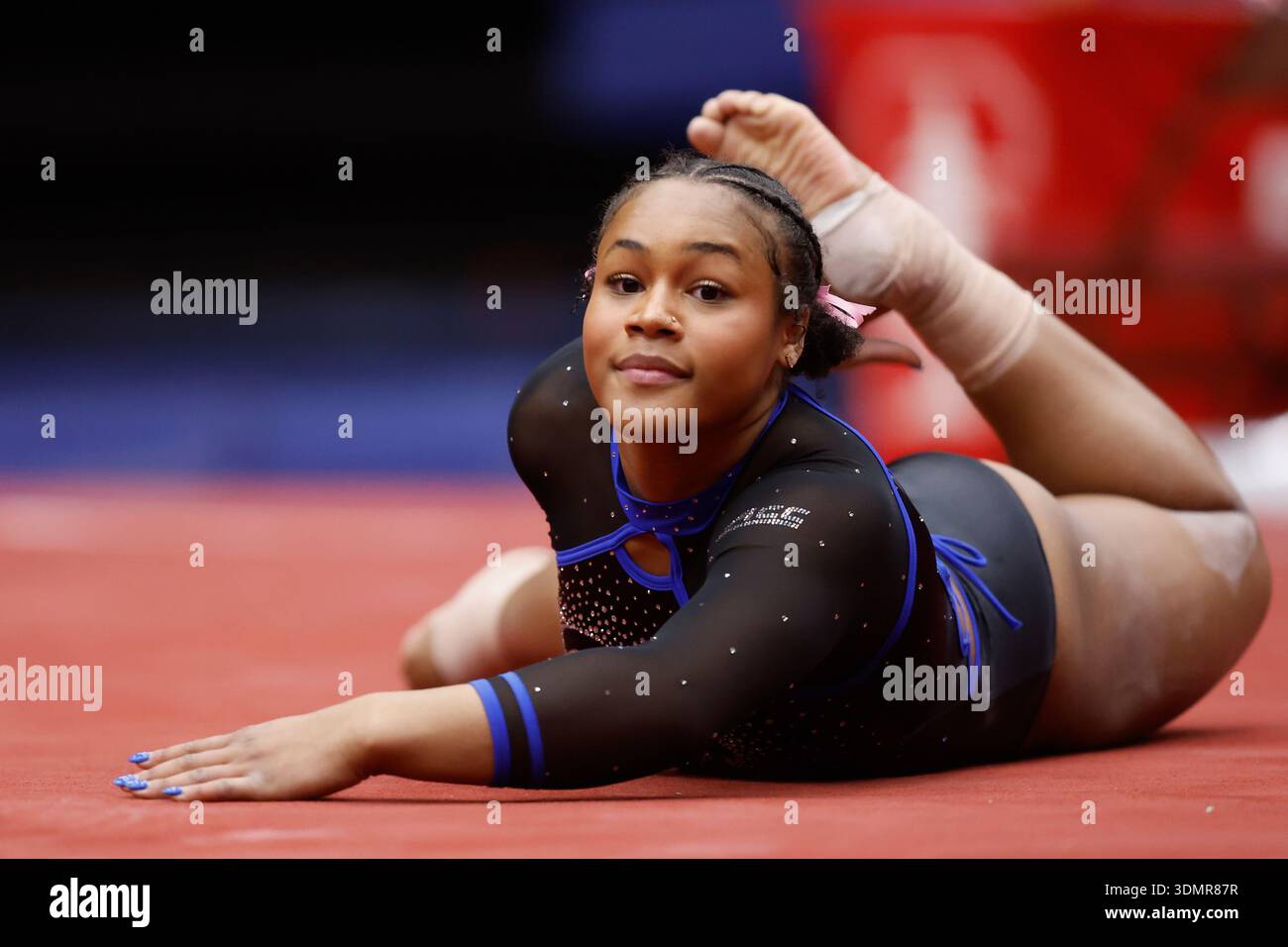 Pitt gymnast Madi Bell competes on the floor during an NCAA gymnastics ...