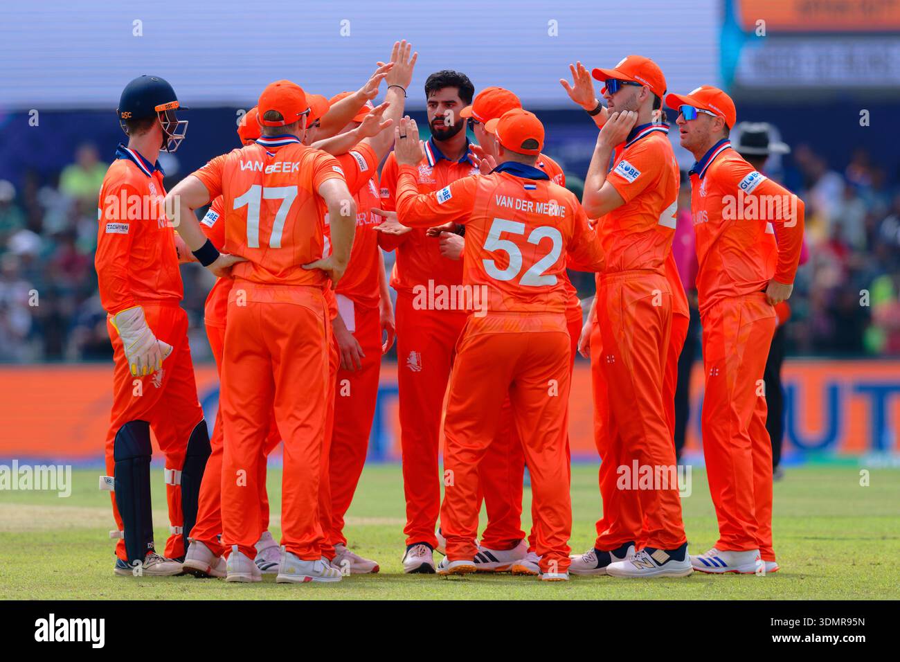 Colombo, Sri Lanka. 07th February 2026. Aryan Dutt and team mates of ...