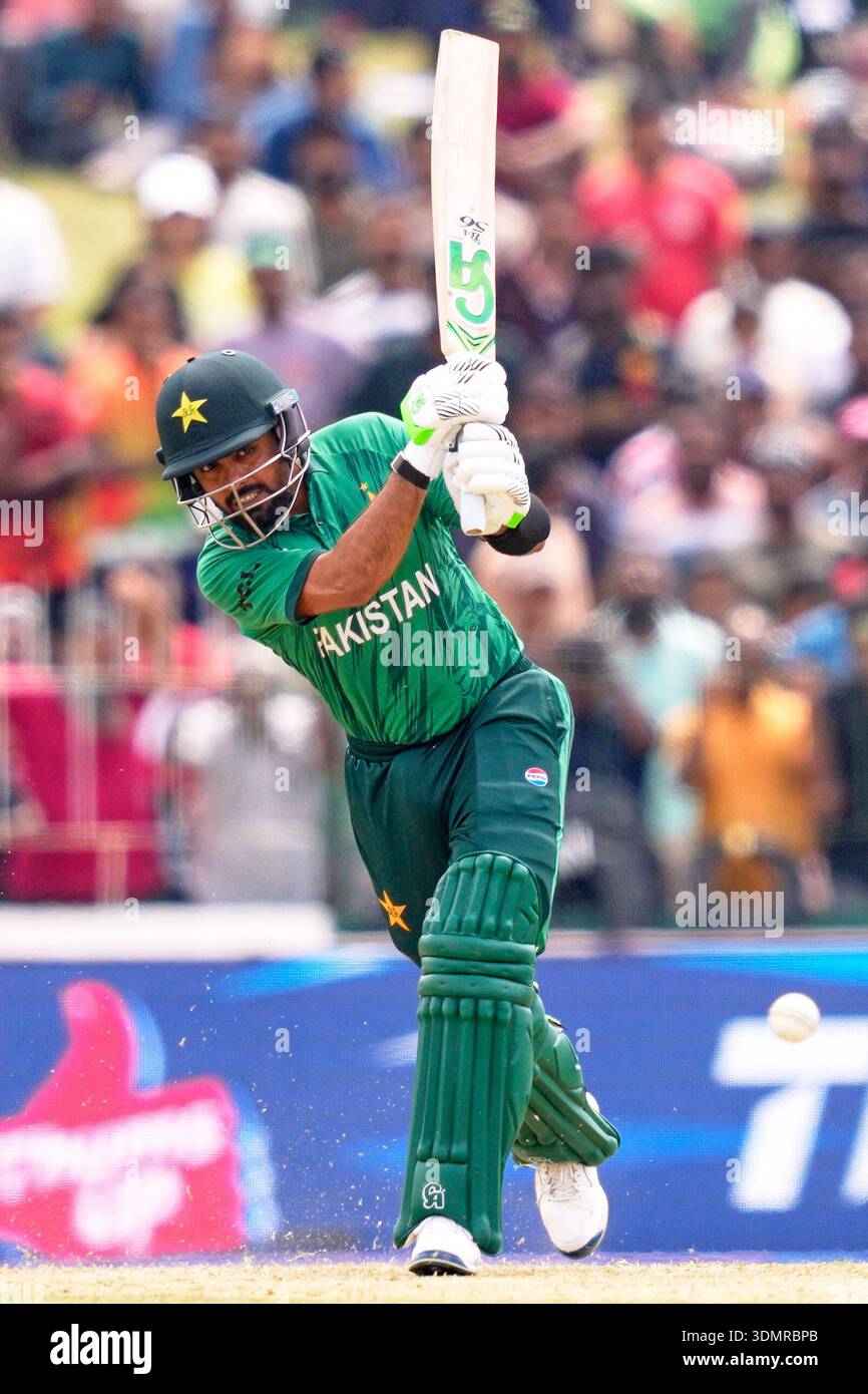 Pakistan's Babar Azam bats during the T20 World Cup cricket match ...