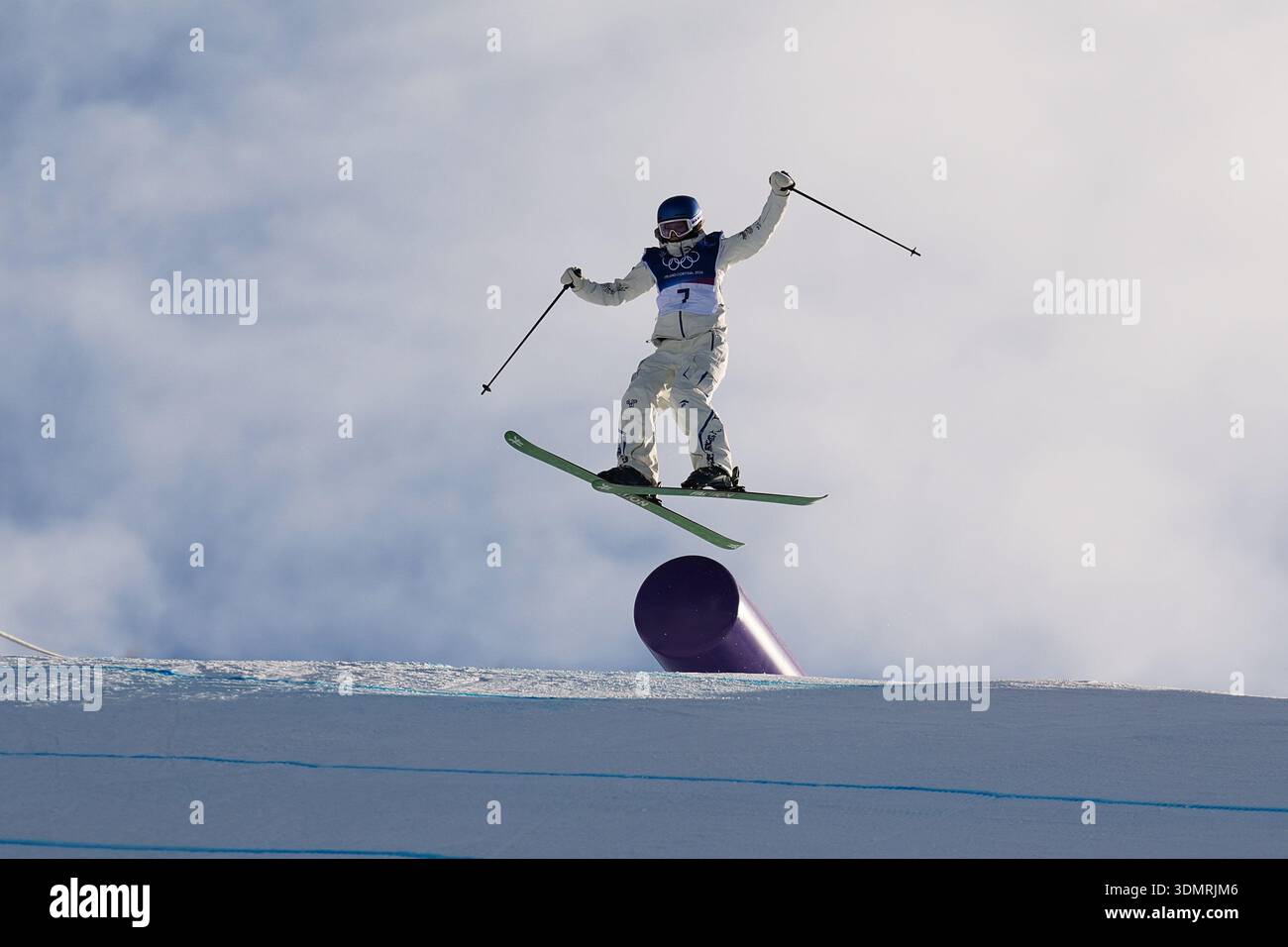 China's Eileen Gu competes during women's freestyle skiing slopestyle ...