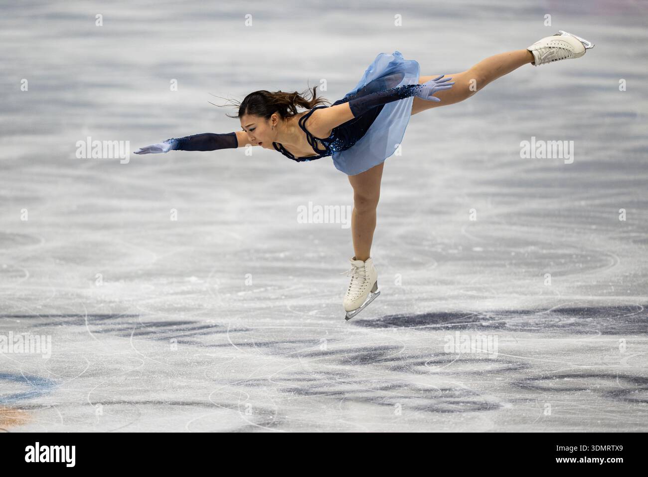 Kaori Sakamoto (10) of Team Japan performs during the Team Event ...