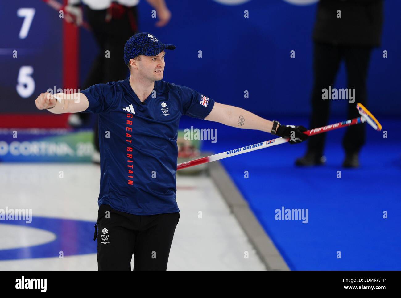 Great Britain's Bruce Mouat celebrates victory during the Curling Mixed ...
