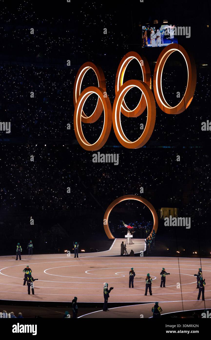 Parade of athletes of Italy during the Opening Ceremony of the Olympic ...