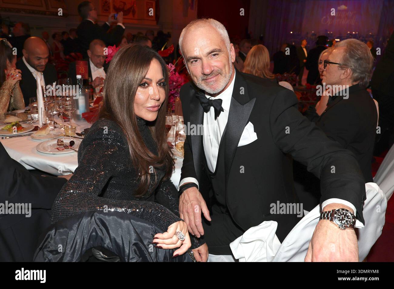 Simone Thomalla with partner Rene Marchand at the 18th SemperOpernball ...
