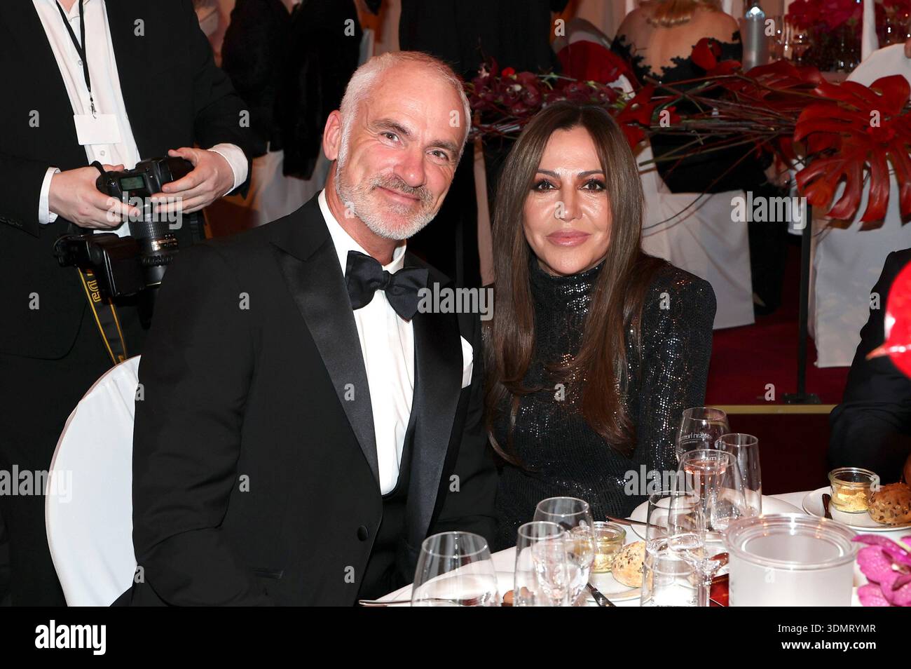 Simone Thomalla with partner Rene Marchand at the 18th SemperOpernball ...