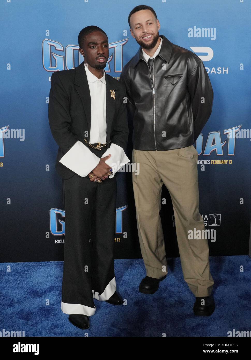 (L-R) Caleb McLaughlin and Stephen Curry at the Columbia Pictures and ...