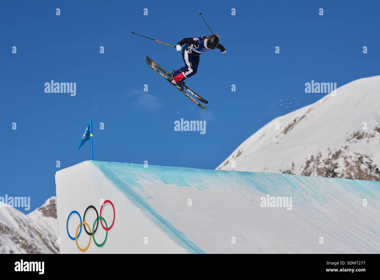 France's Kim Dumont Zanella competes during women's freestyle skiing ...