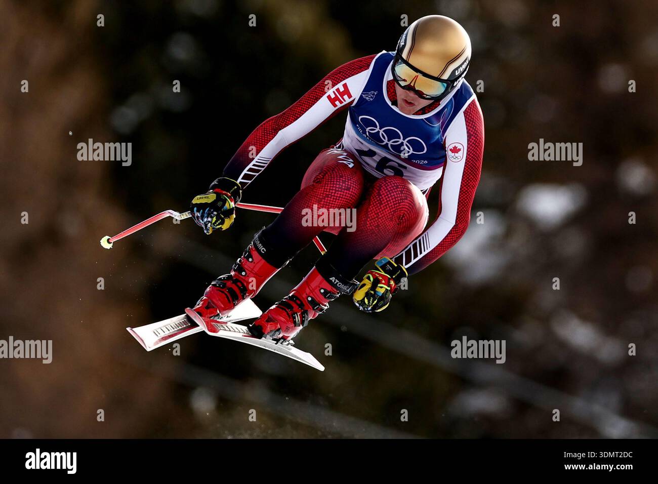 Canada's Jeffrey Read speeds down the course during an alpine ski, men ...