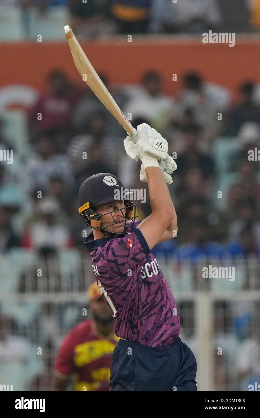 Scotland's Brandon McMullen plays a shot during the T20 World Cup ...