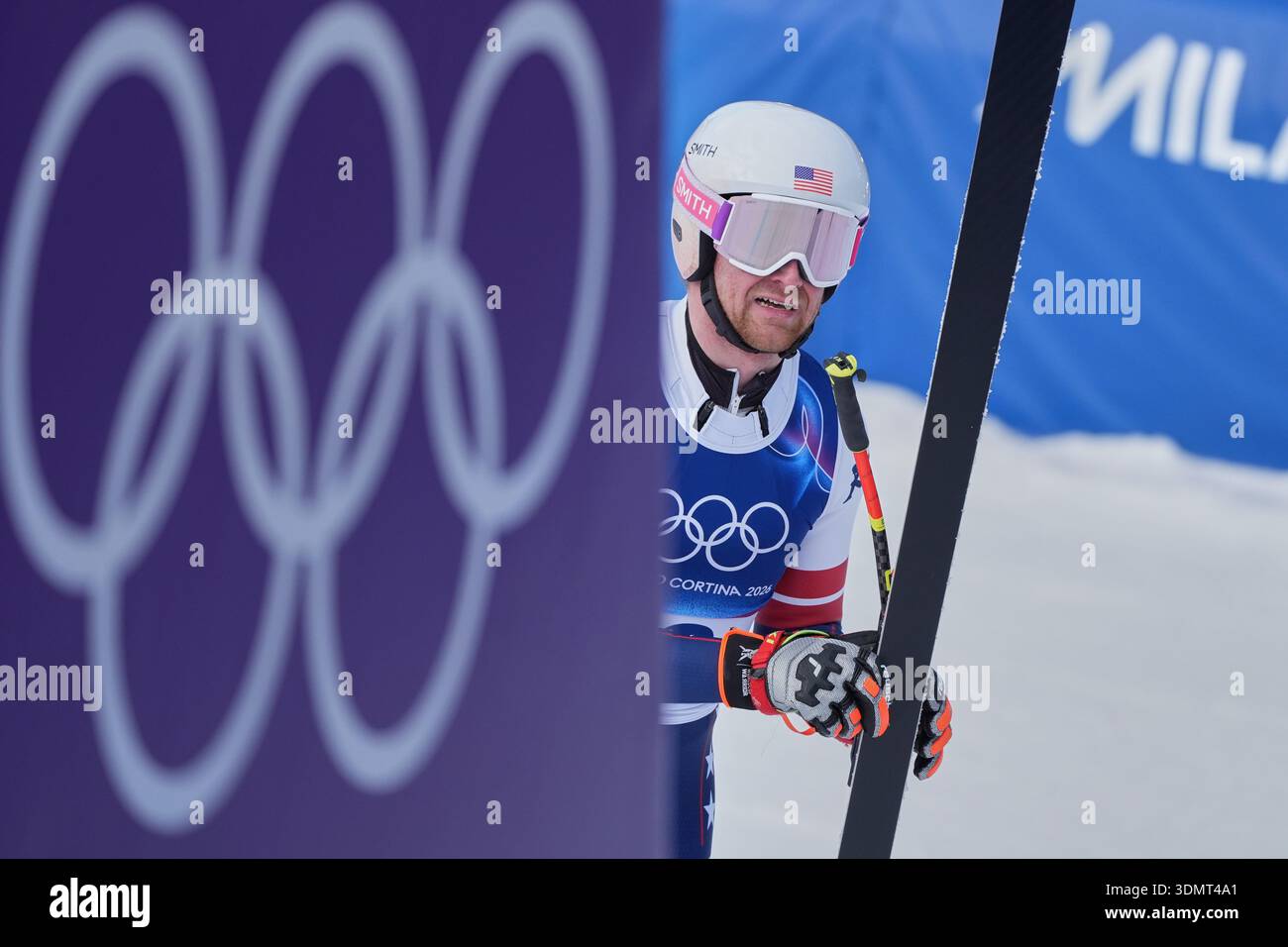 United States' Ryan Cochran Siegle reacts at the finish area of an ...