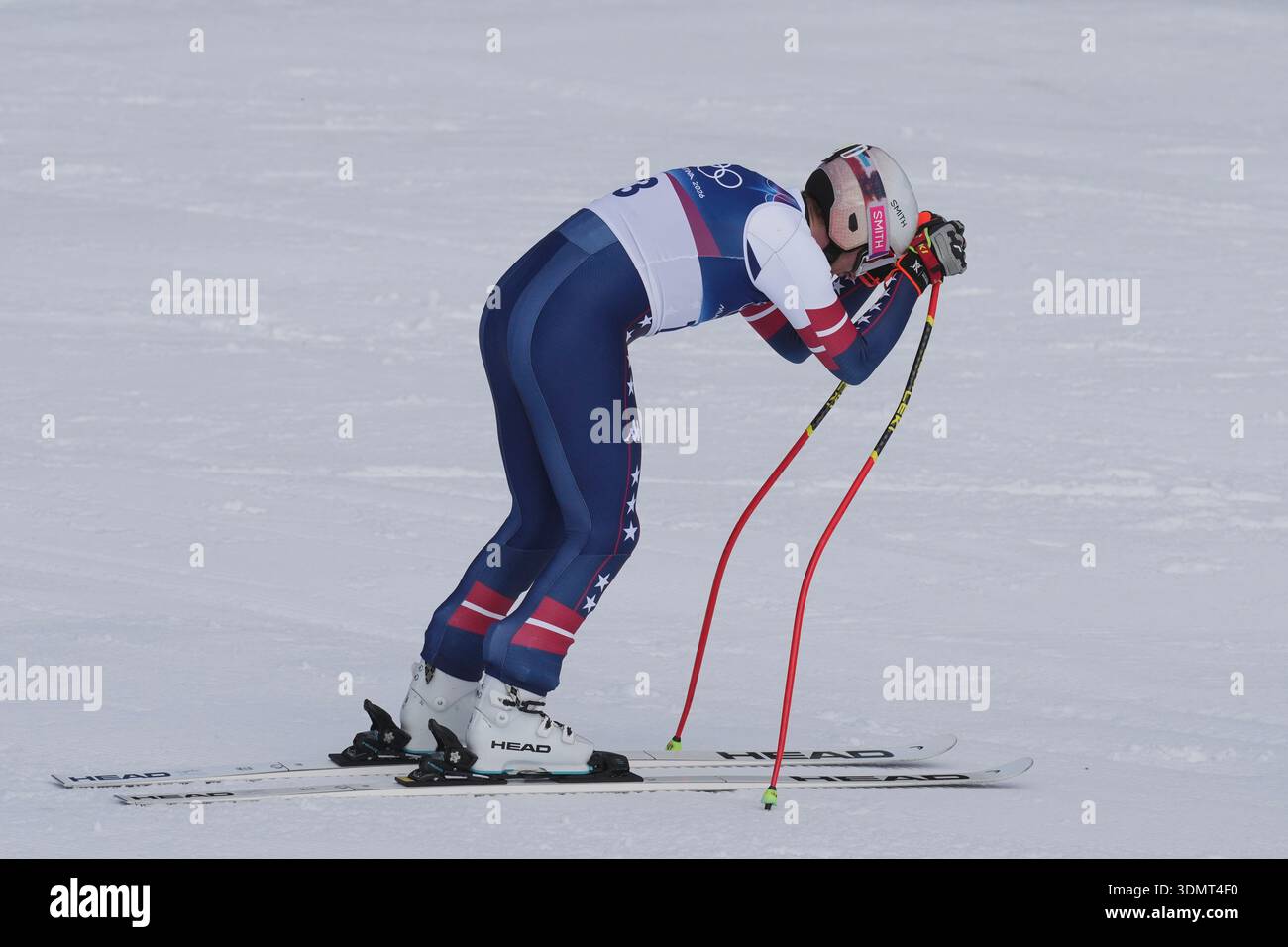 United States' Ryan Cochran Siegle reacts at the finish area of an ...