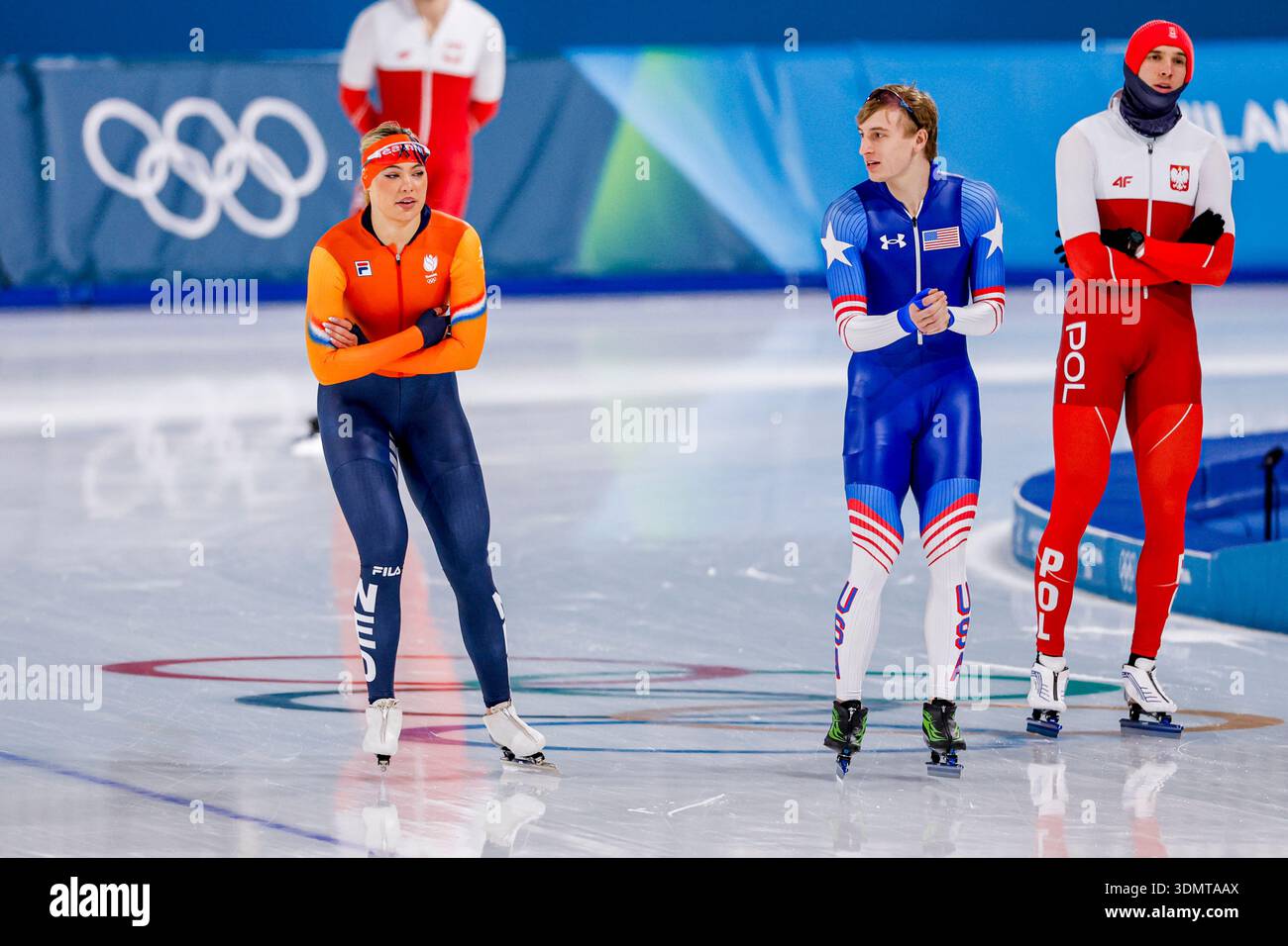 Jutta Leerdam of the Netherlands and Jordan Stolz of United States of ...