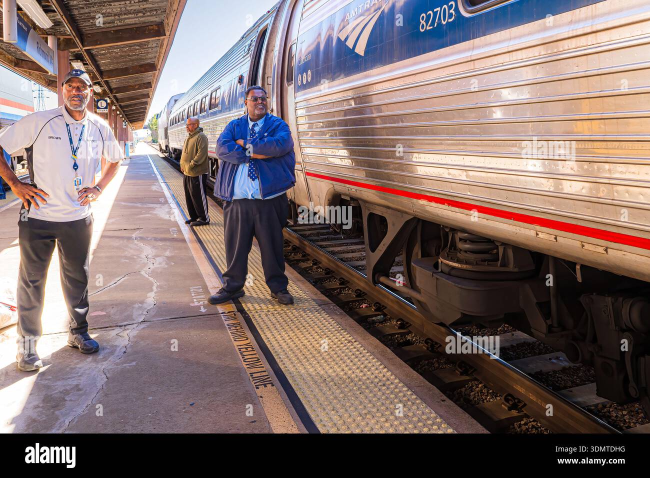 Passengers board and disembark Amtrak trains at Union Station in ...