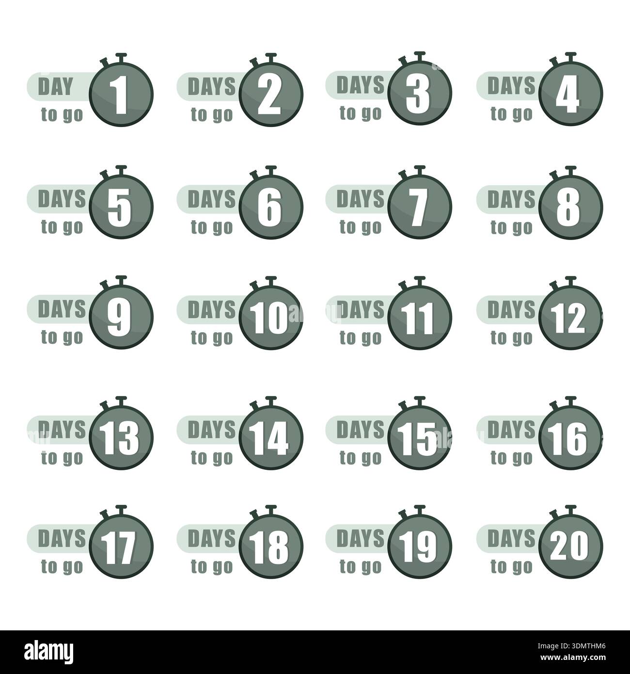 Organizational countdown layout. Chronological schedules Vector ...