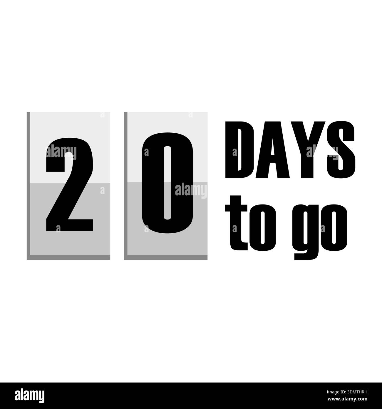Twenty 20 days. Countdown Vector timers. Bold 20 days to go text ...