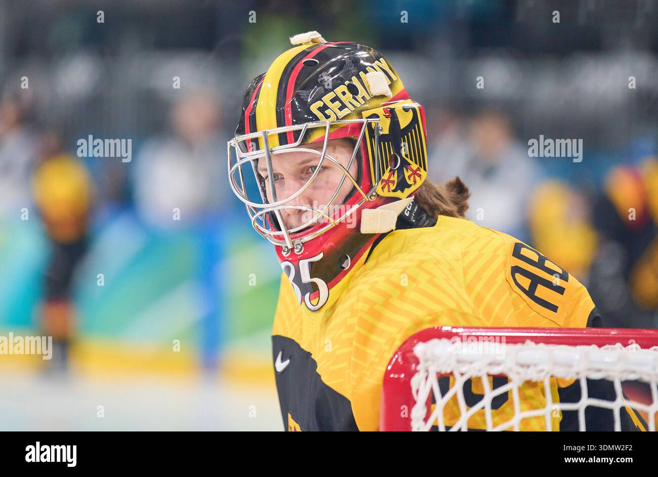 Sandra Abstreiter of Germany at the preliminary women Ice Hockey match ...