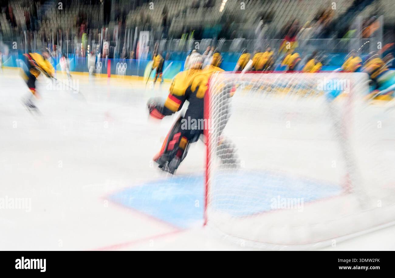 Sandra Abstreiter of Germany at the preliminary women Ice Hockey match ...