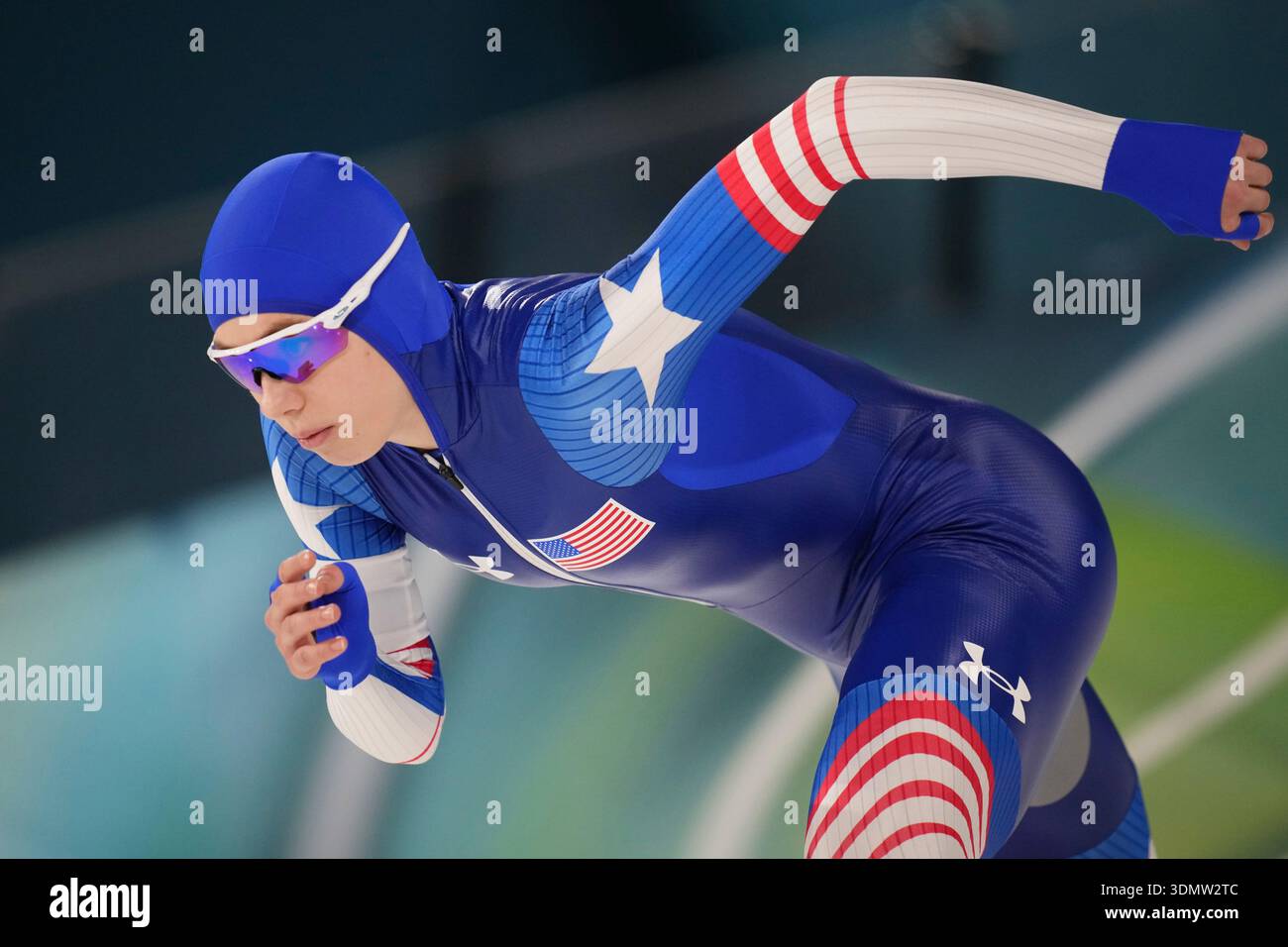 Greta Myers of the U.S. competes in the women's 3,000 meters ...