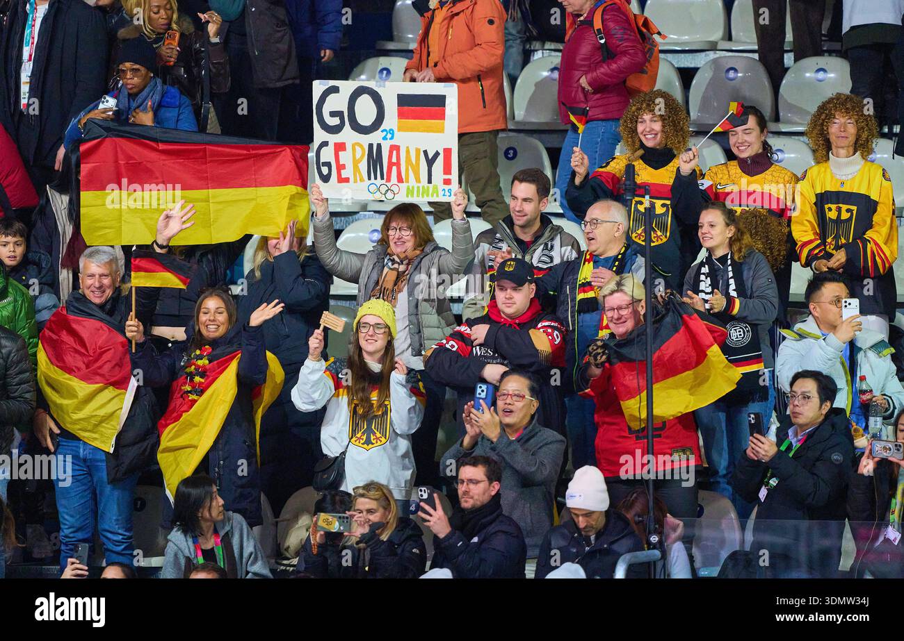 DEB fans celebrate the team after the victory at the preliminary women ...