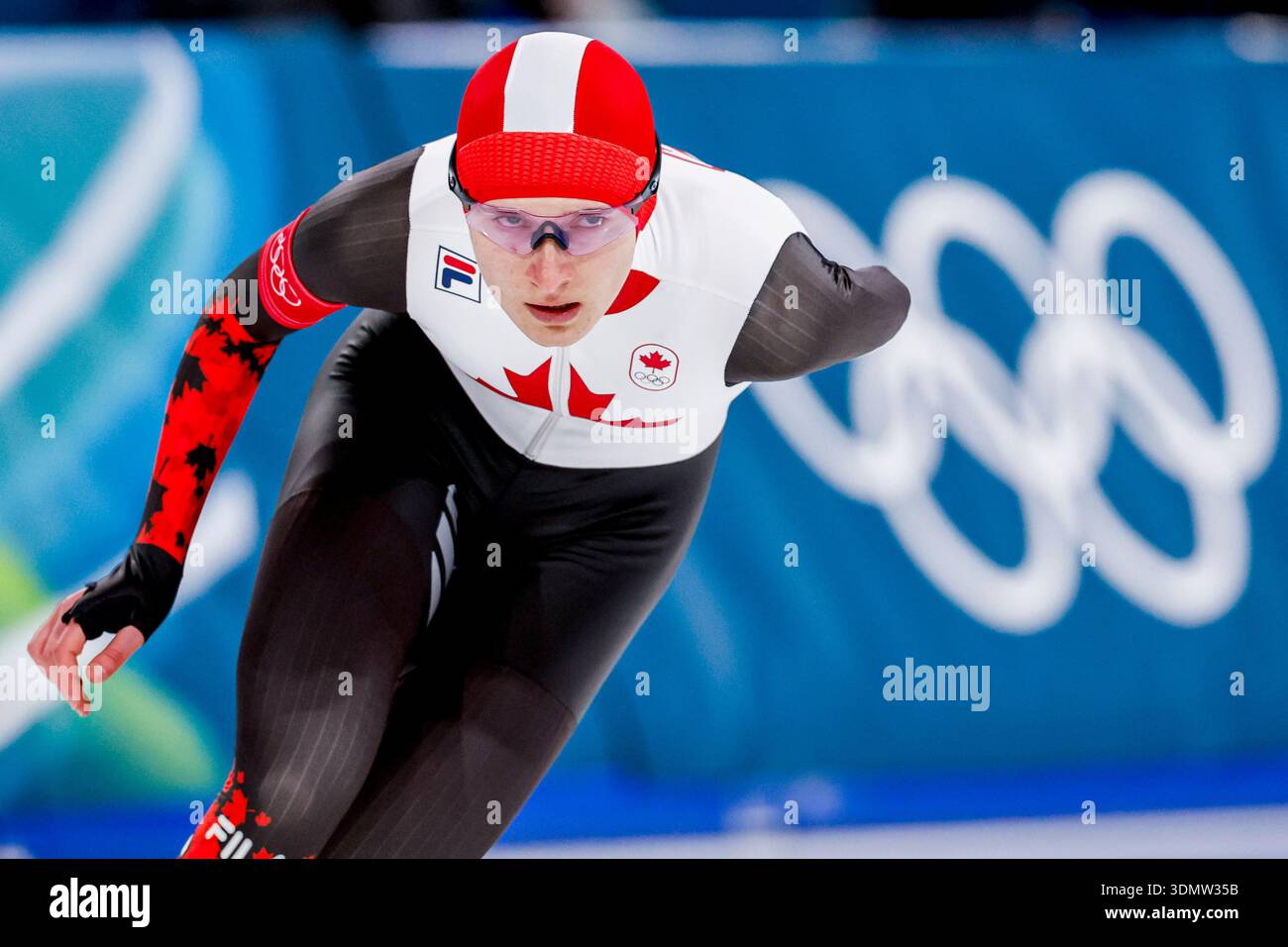 Laura Hall of Canada competing on the Speed Skating Women 3000m on day ...