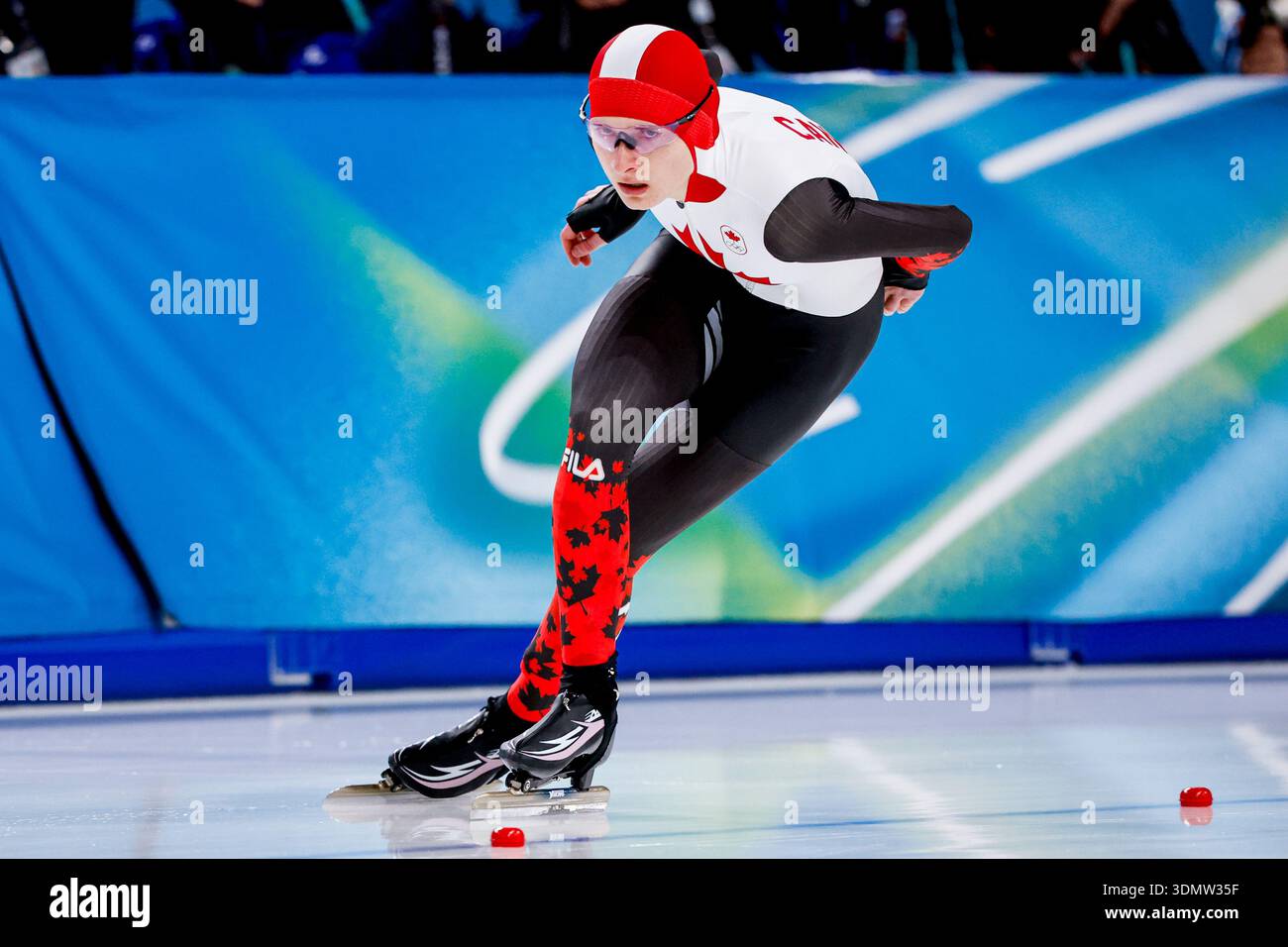 Laura Hall of Canada competing on the Speed Skating Women 3000m on day ...