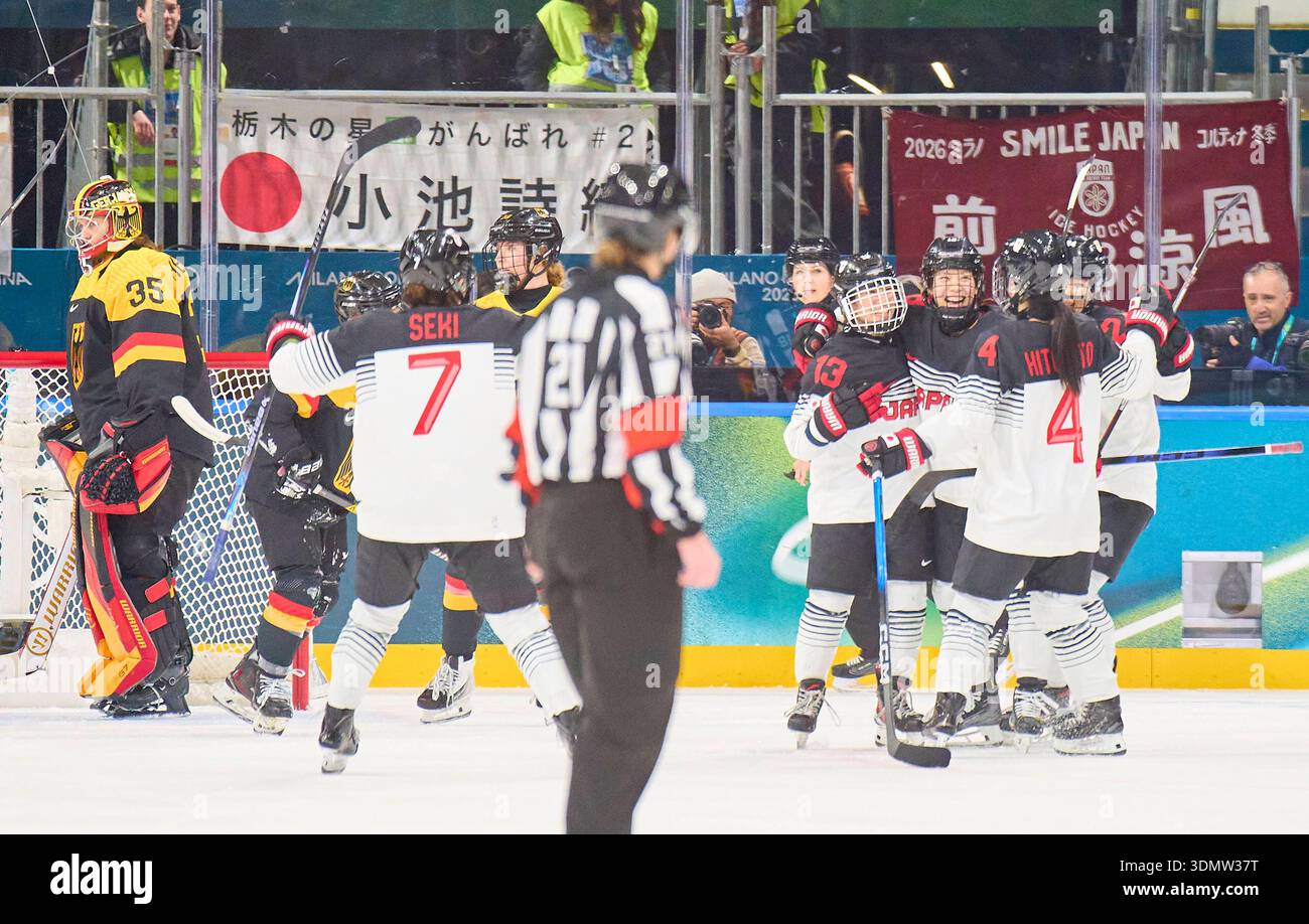 Suzuka Maeda scores for 5-1 at the preliminary women Ice Hockey match ...