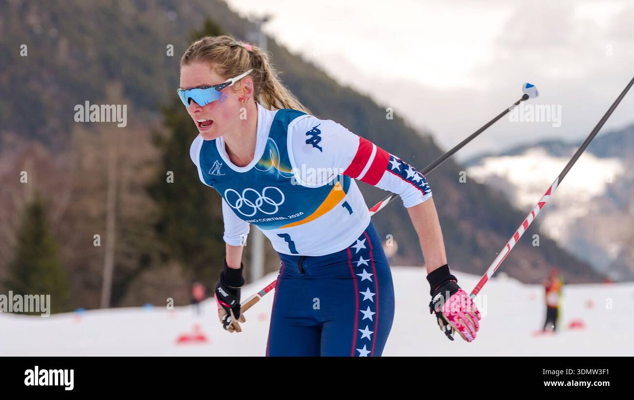 Jessie Diggins of the United States competes in the cross country ...