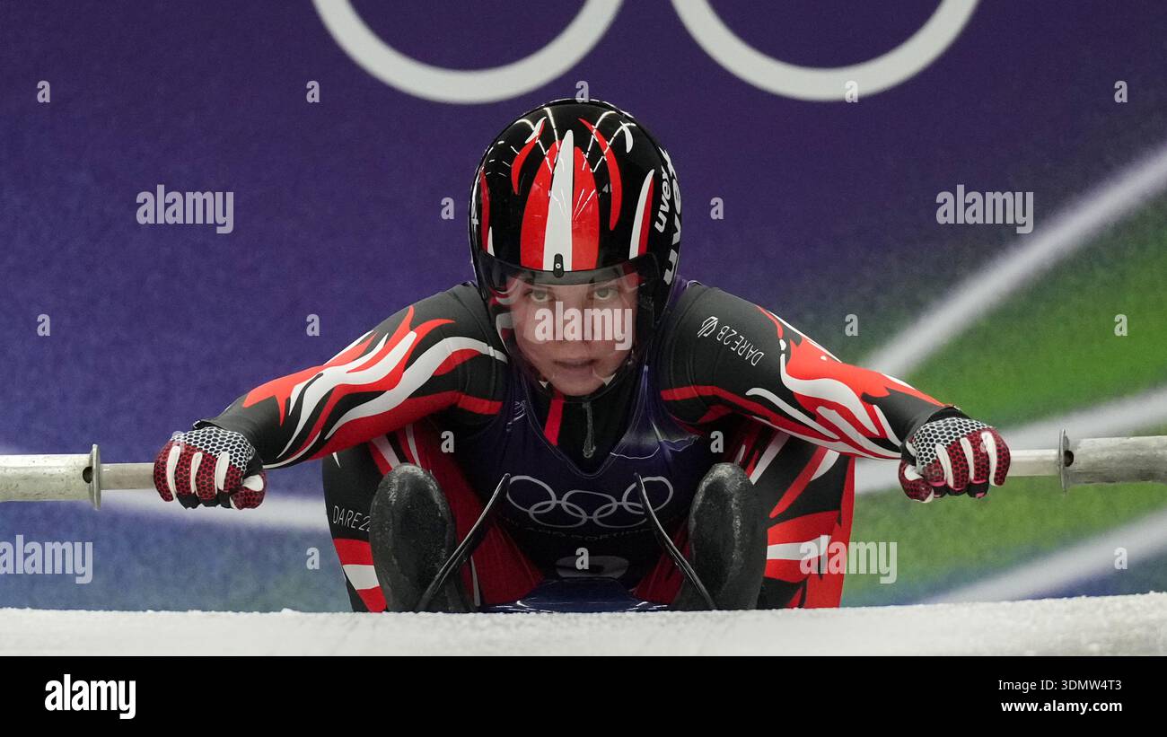 Austria's Lisa Schulte starts for a women's single luge training ...