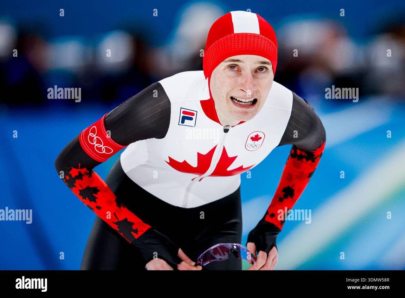 Laura Hall of Canada competing on the Speed Skating Women 3000m on day ...