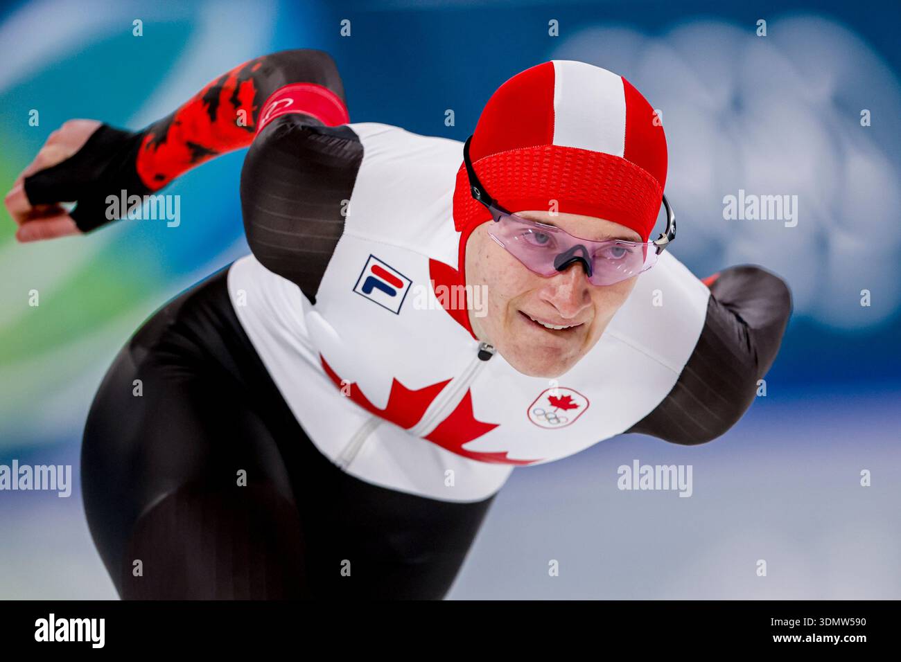 Laura Hall of Canada competing on the Speed Skating Women 3000m on day ...