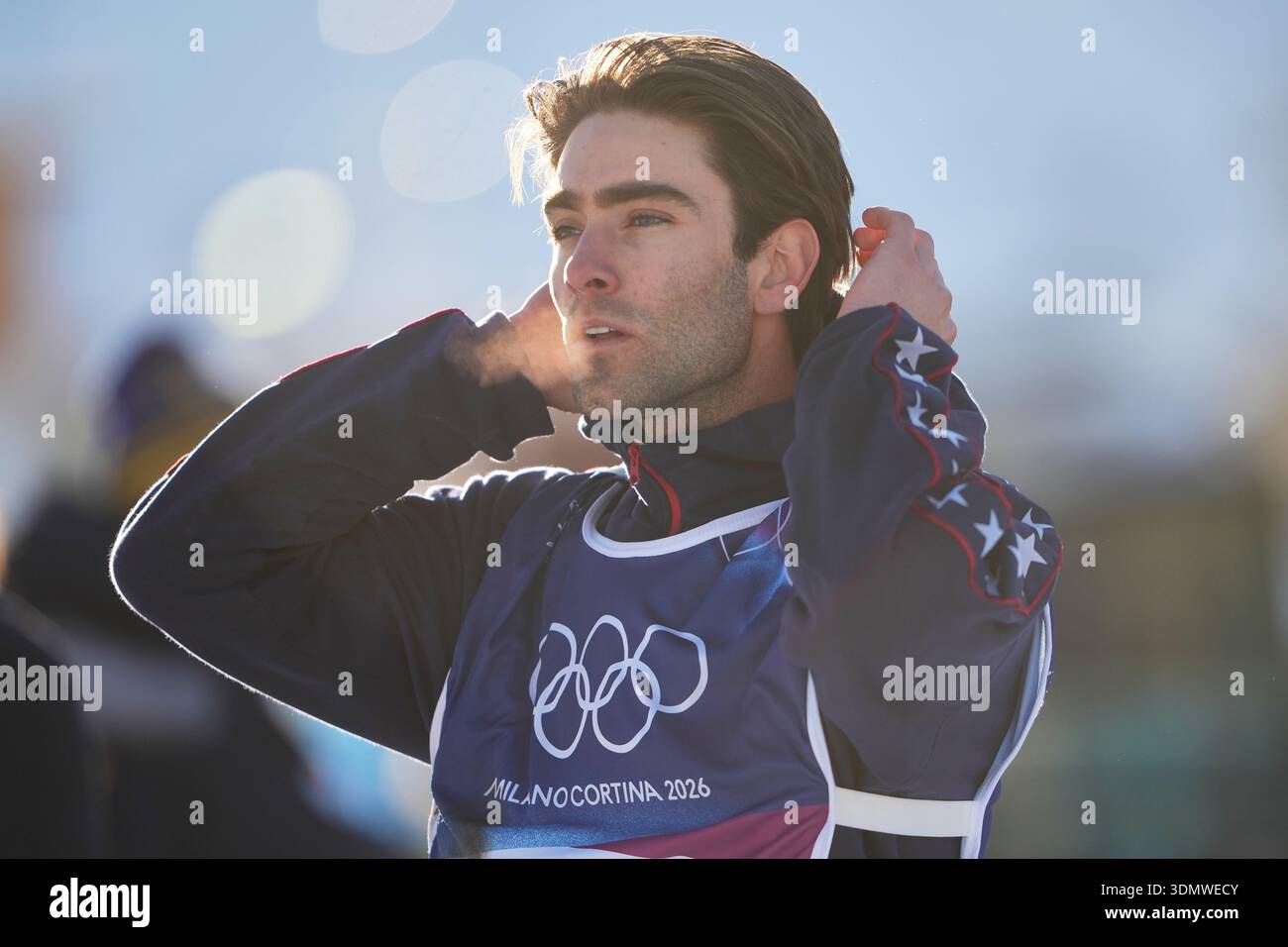 United States' Alex Hall looks on during men's freestyle skiing ...