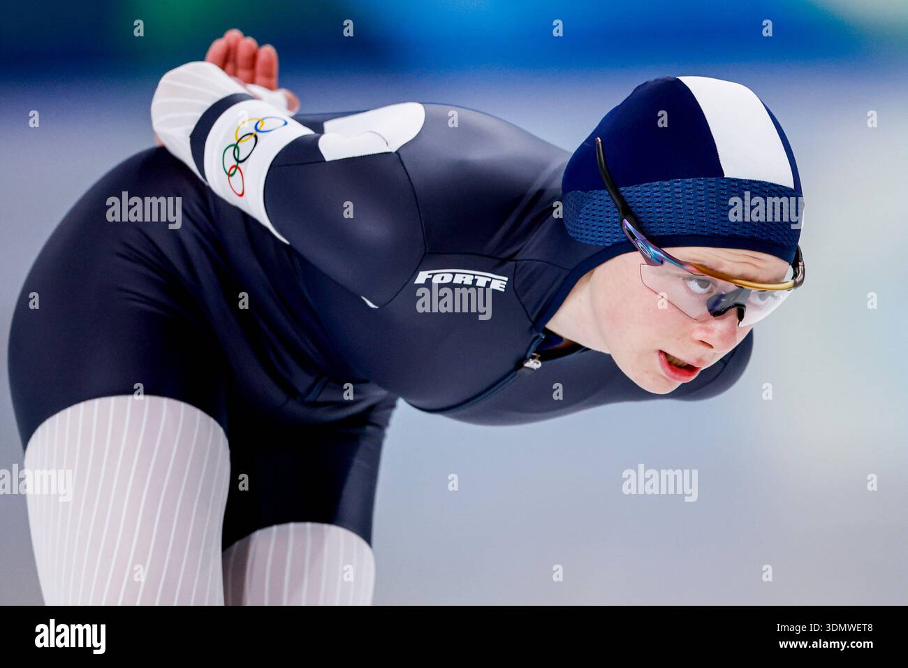 Jeannine Rosner of Austria competing on the Speed Skating Women 3000m ...