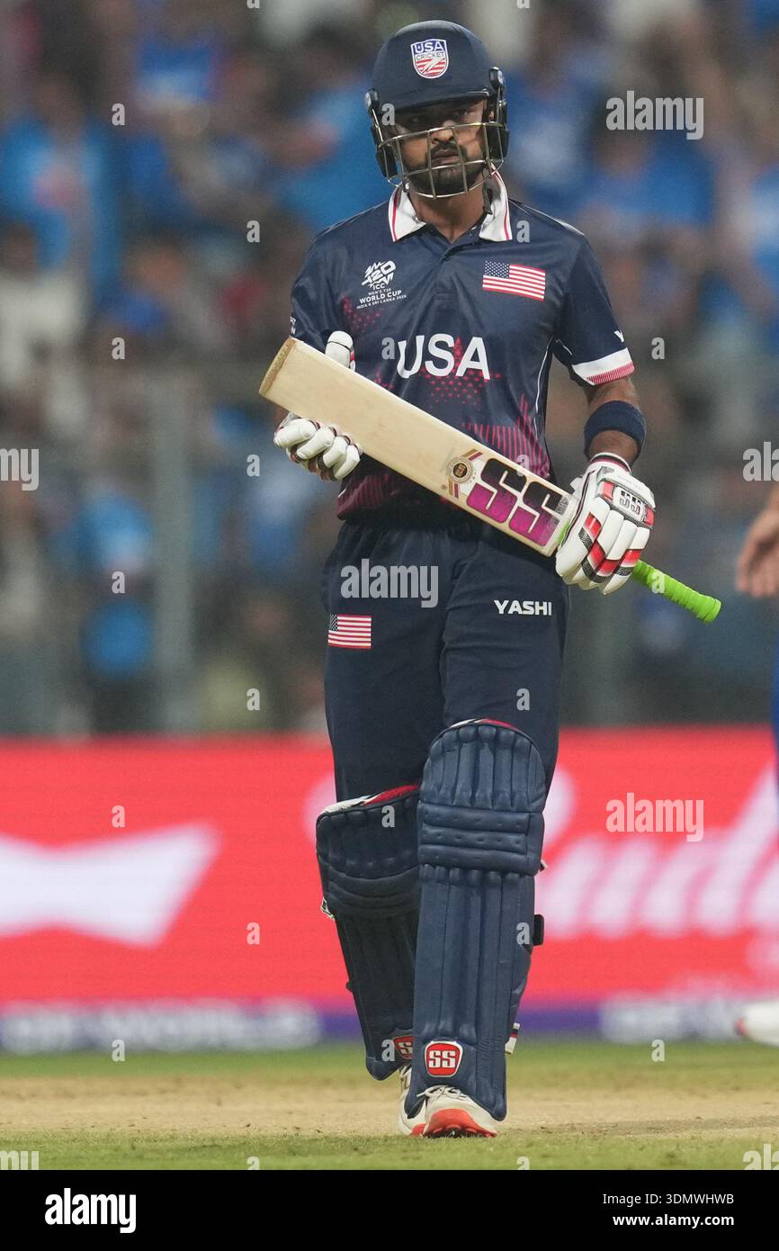 United States' captain Monank Patel leaves the ground after losing his ...