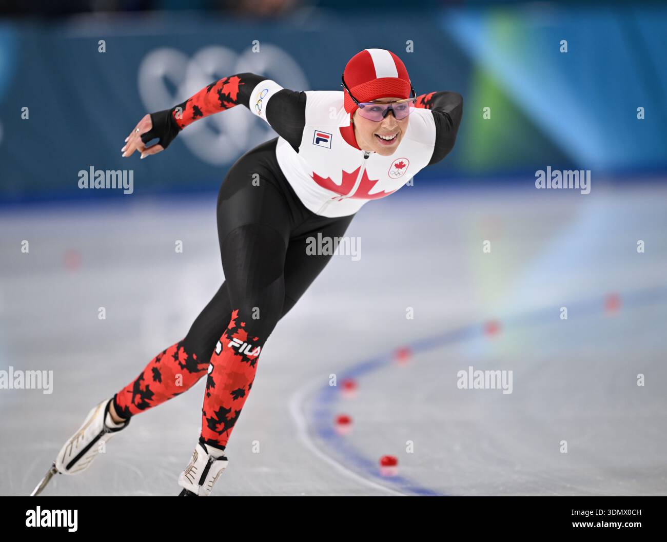 MALTAIS Valerie of Canada skates during women's 3000m speed skating at ...