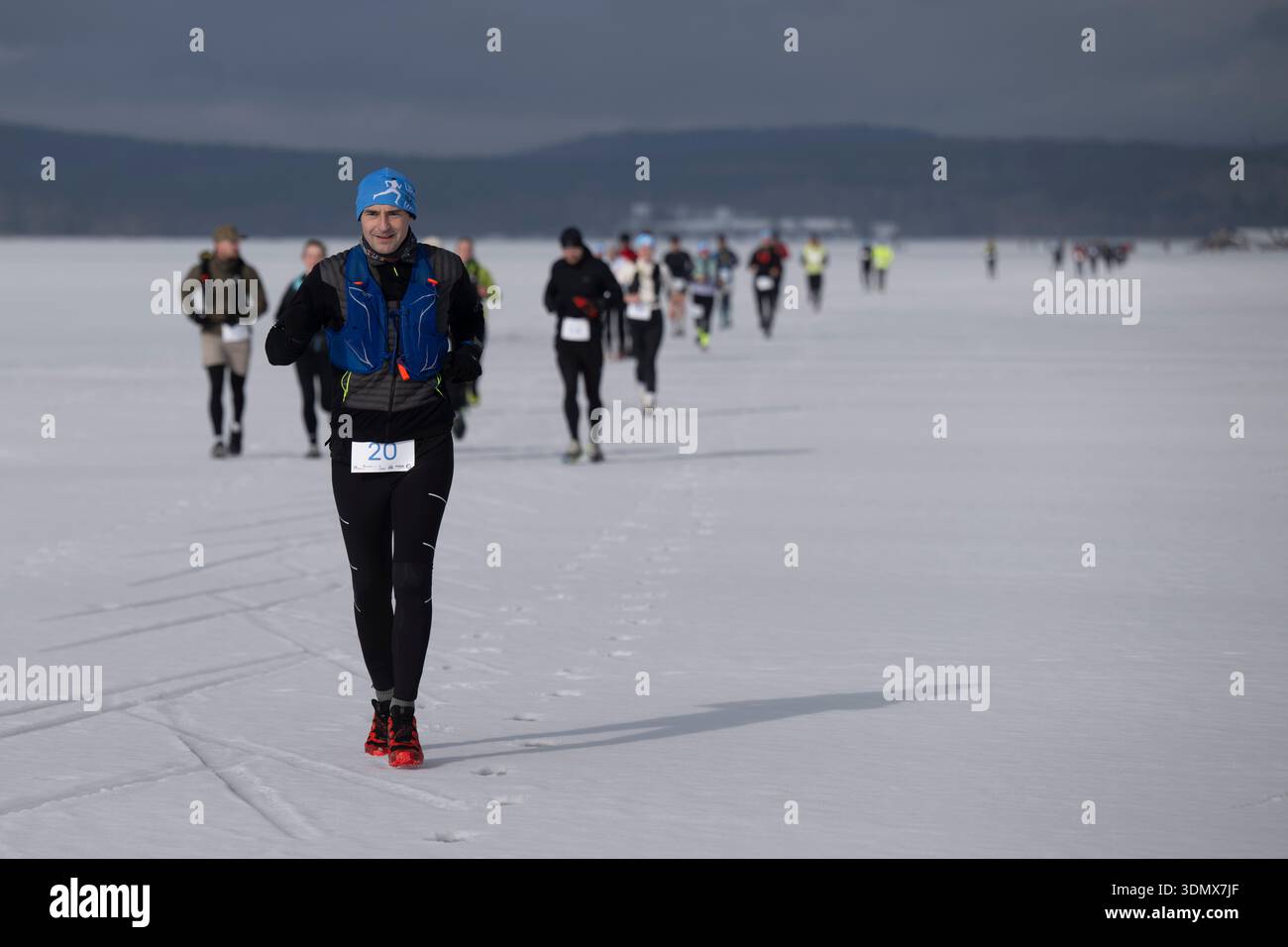 The Lipno Ice Marathon extreme race was held on the ice of the frozen ...