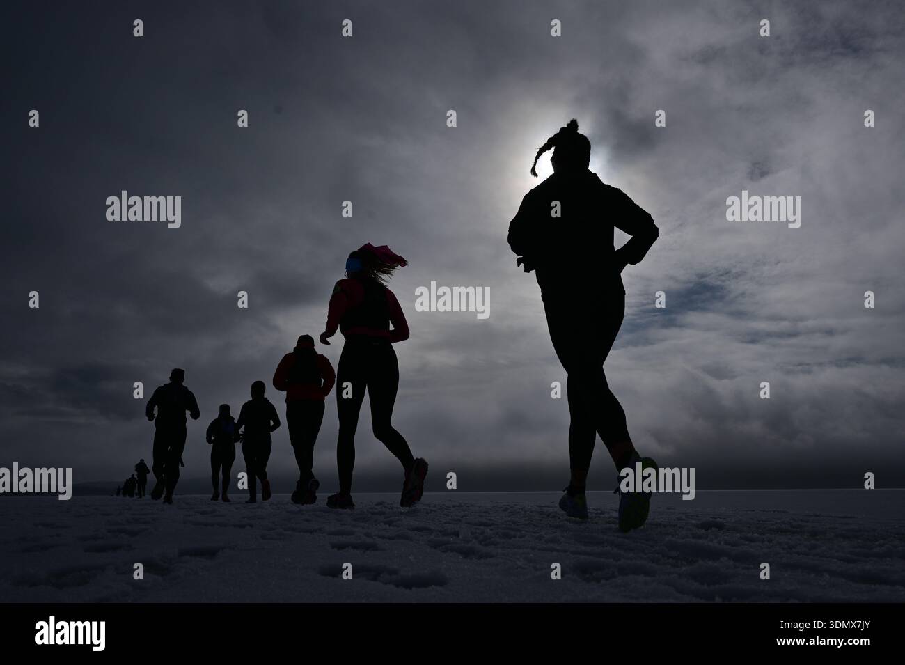The Lipno Ice Marathon extreme race was held on the ice of the frozen ...