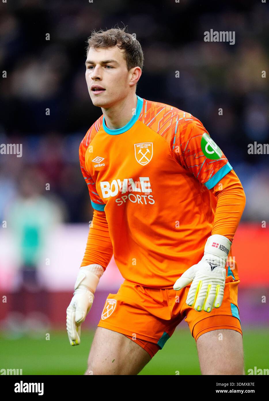 West Ham United goalkeeper Mads Hermansen during the Premier League ...