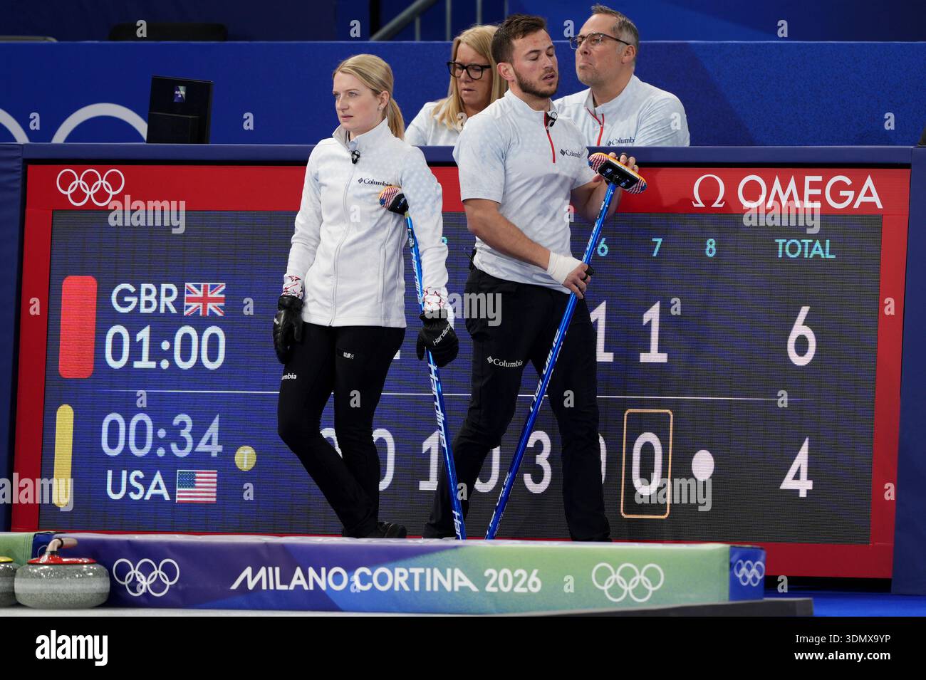 USA's Cory Thiesse and Korey Dropkin during the Curling Mixed Doubles ...