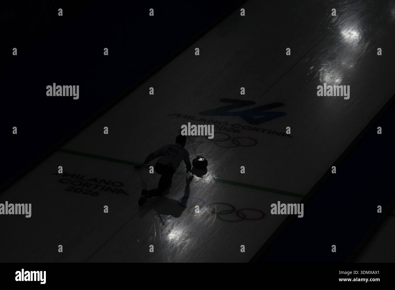 USA's Korey Dropkin during the Curling Mixed Doubles Round Robin match ...