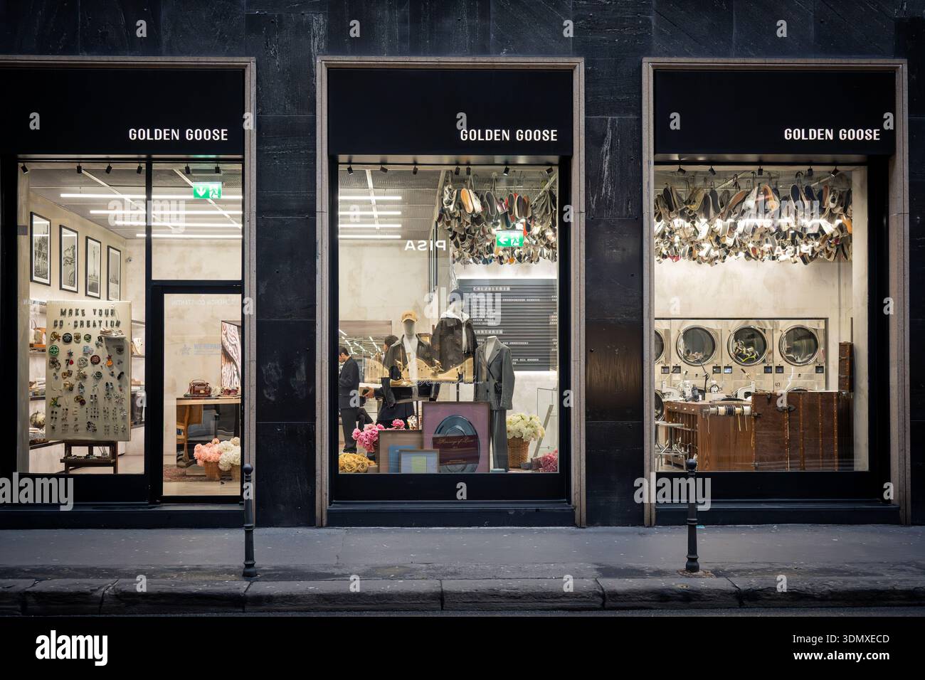 Milan, Italy - 2026, 3 Feb: Golden Goose FW25 boutique window displays ...