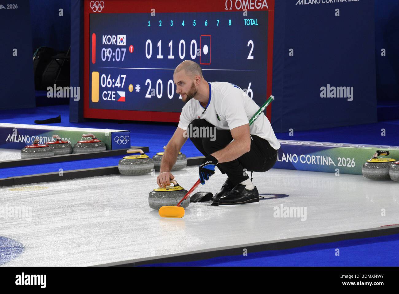 CORTINA, OLYMPICS, MIXED DOUBLES CURLING ITALY-SWEDEN, IN THE PHOTO ...