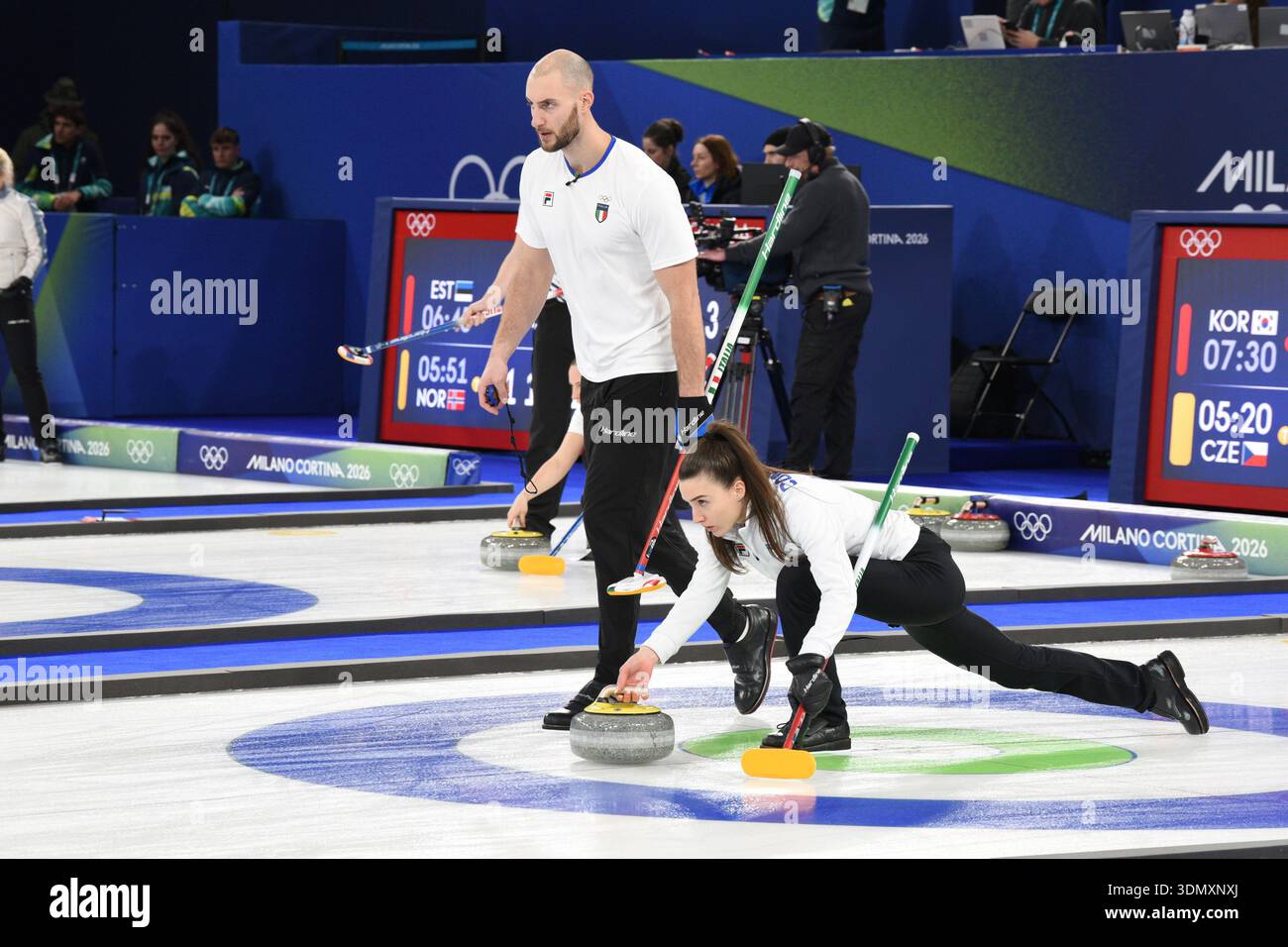 CORTINA, OLYMPICS, MIXED DOUBLES CURLING ITALY-SWEDEN, IN THE PHOTO ...