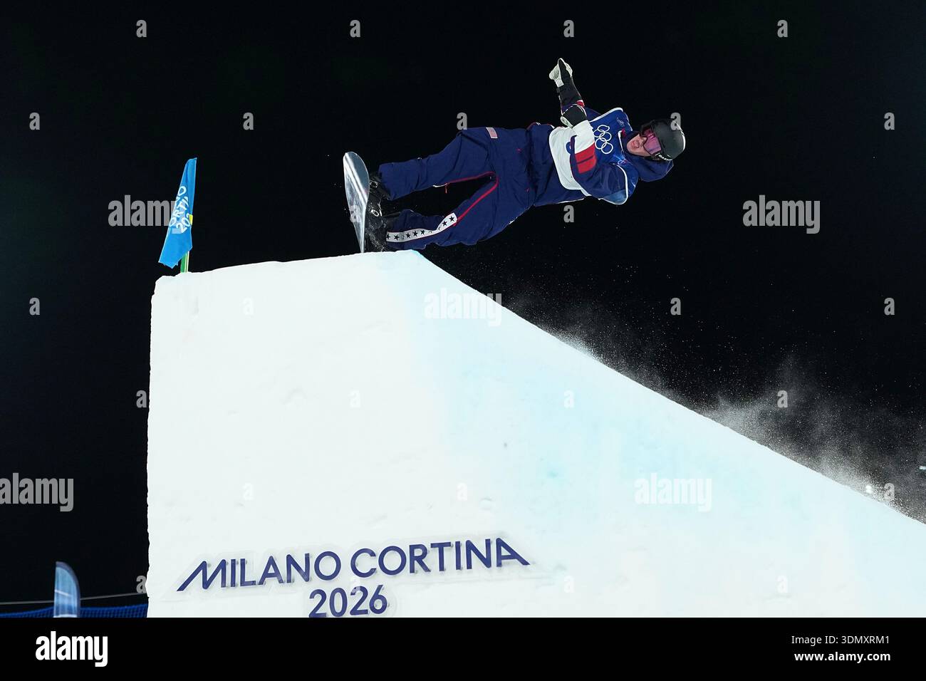 United States' Oliver Martin competes during the men's snowboarding big ...