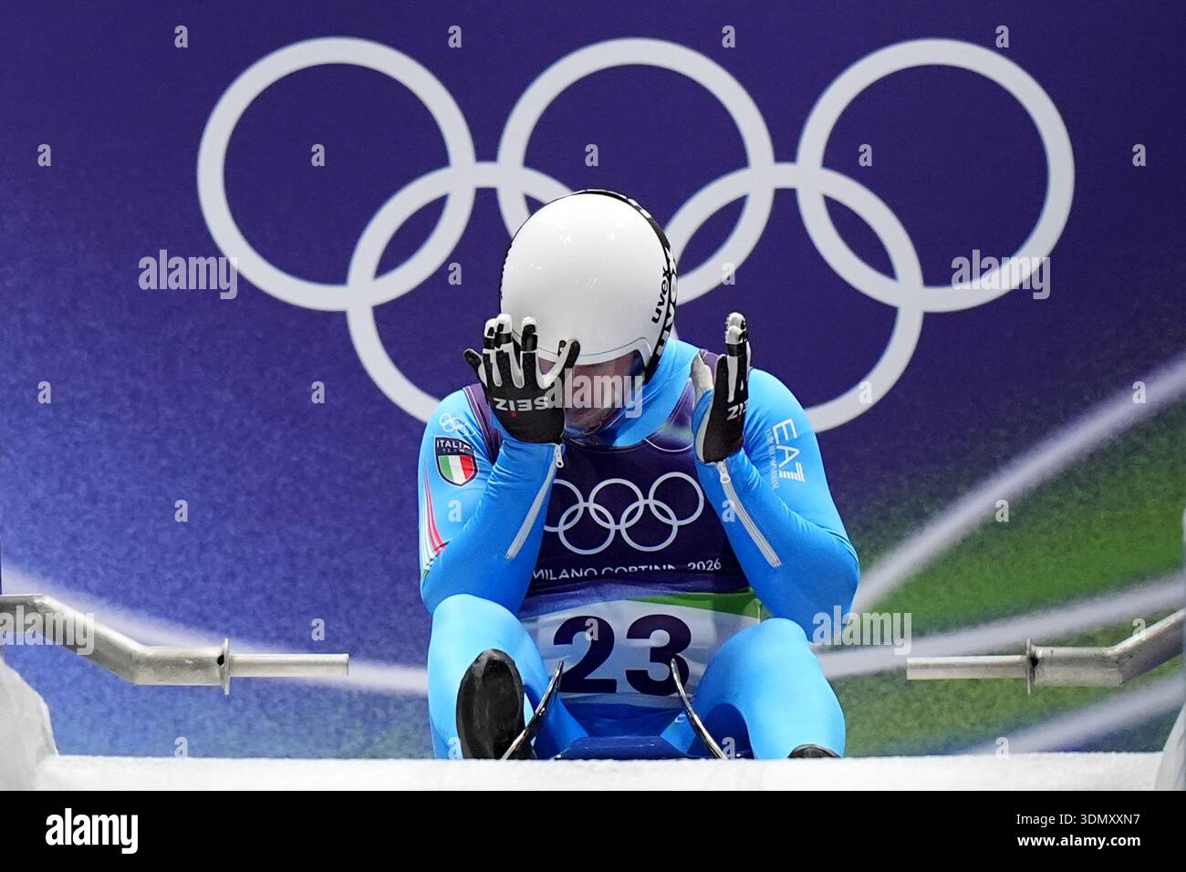 Italy’s Alex Gufler during Luge Men’s singles run 1 at the Cortina ...