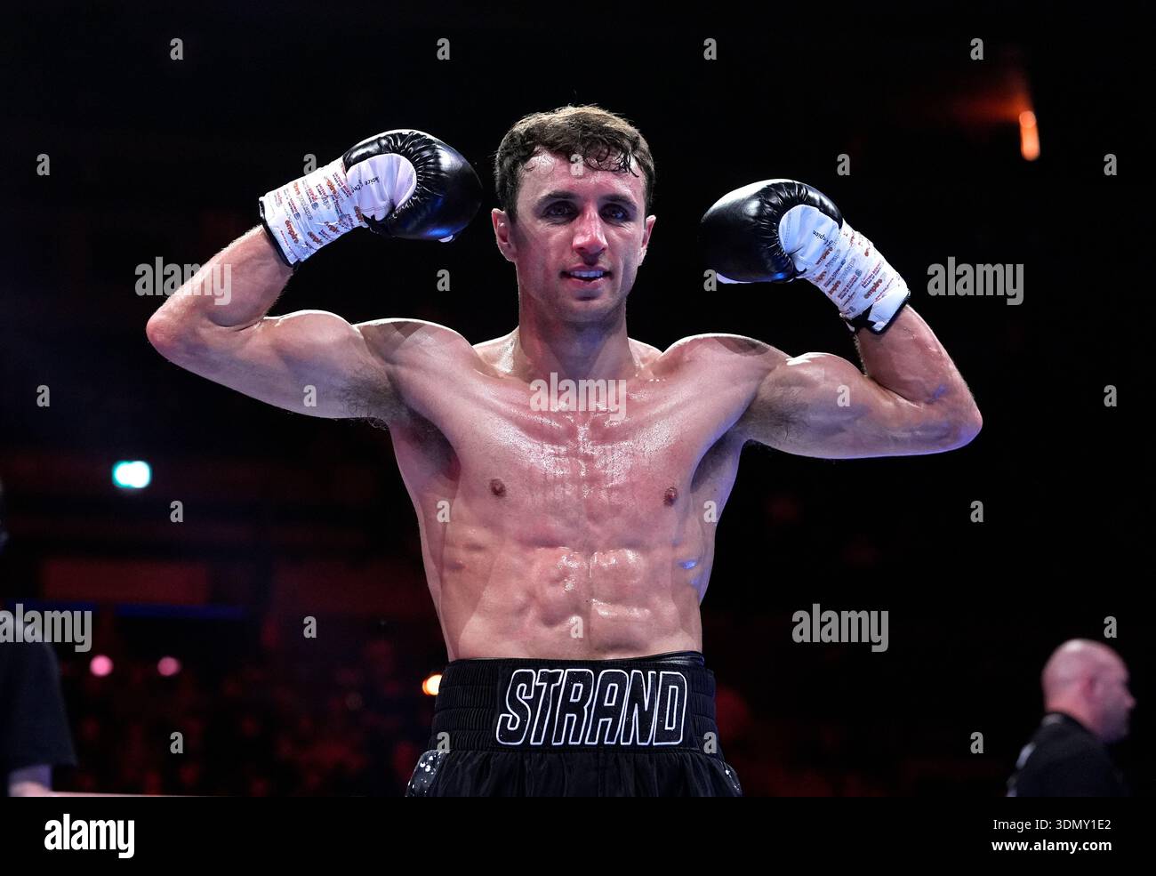 Brad Strand celebrates victory against Ruben Lezama Gonzalez following ...