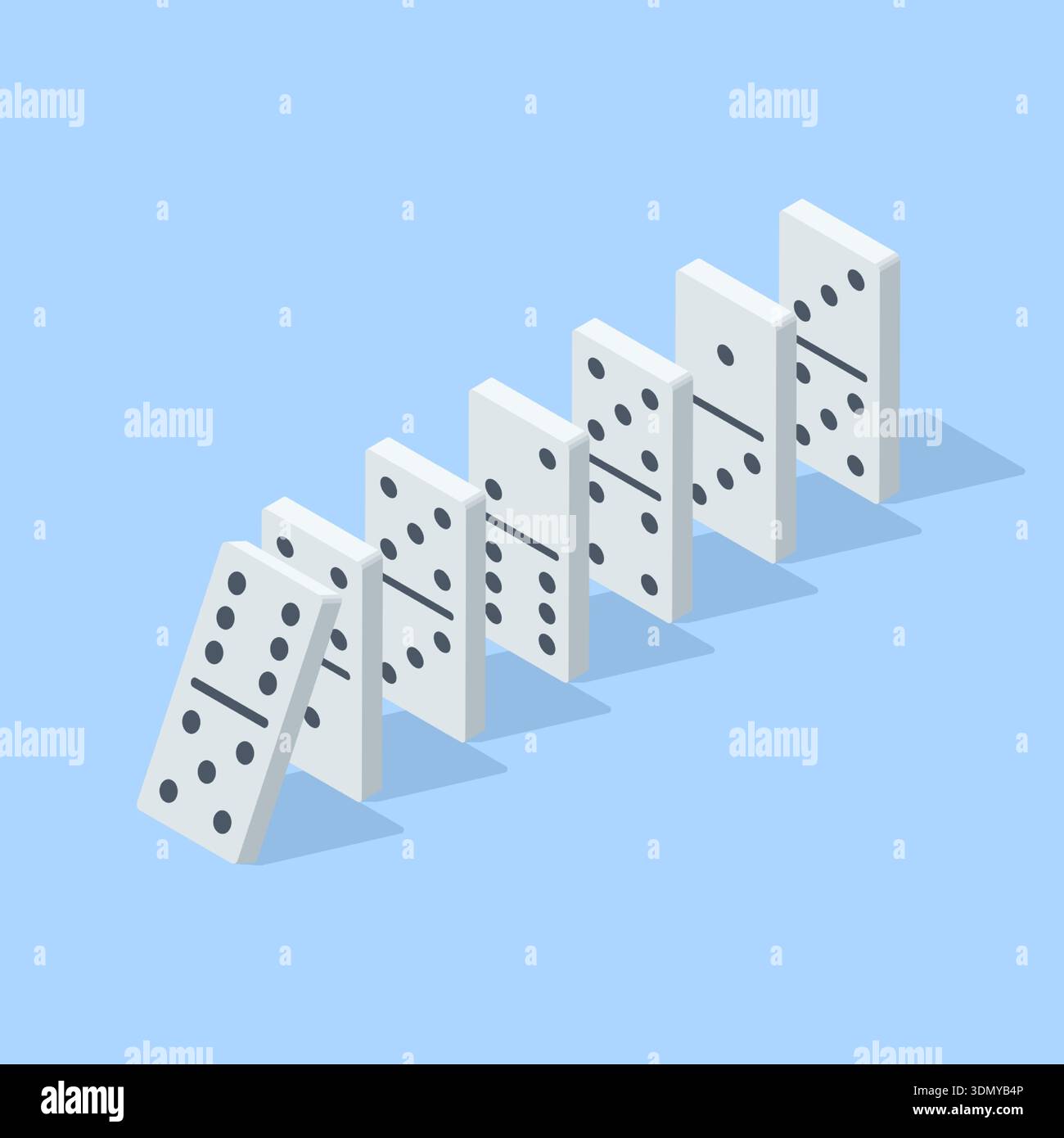 Falling domino principle Stock Vector Images - Alamy