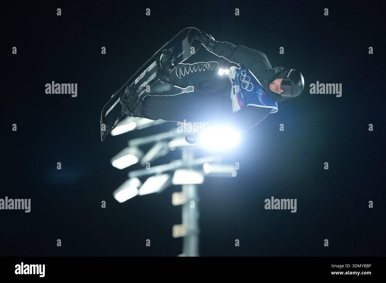 New Zealand's Lyon Farrell competes during the men's snowboarding big ...