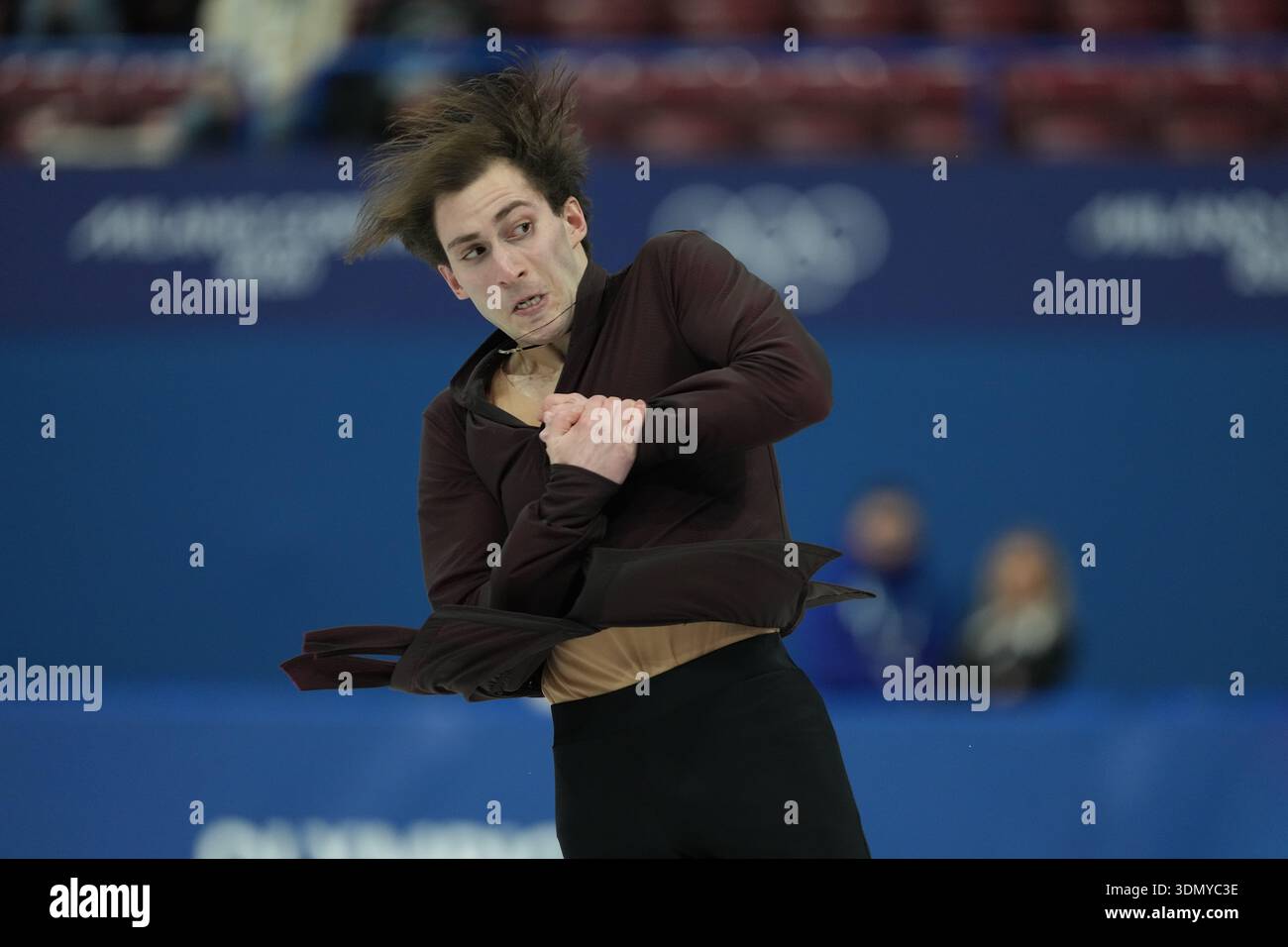 Nika Egadze of Georgia competes during the figure skating men's team ...
