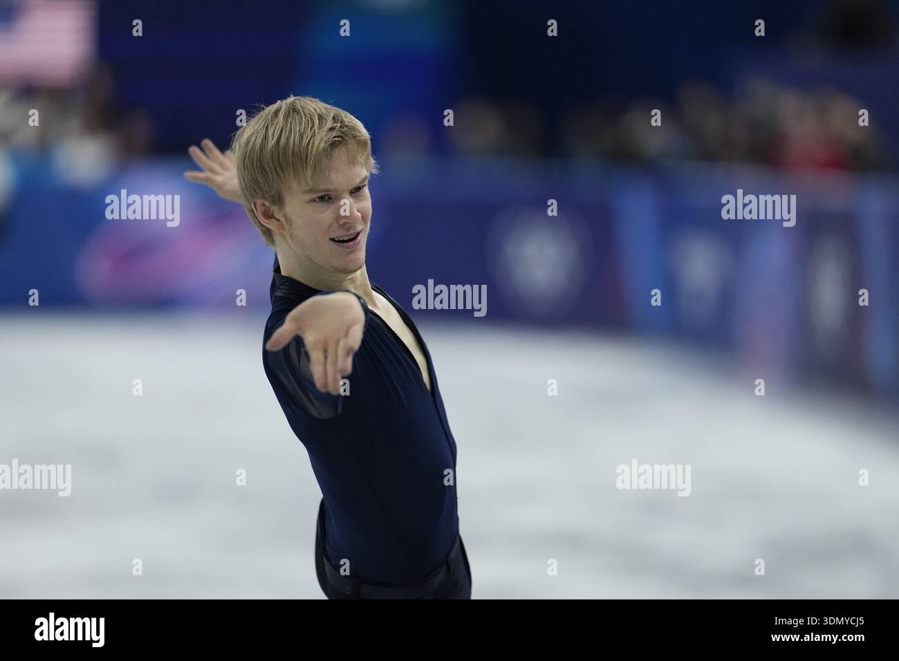 Daniel Grassl of Italy competes during the figure skating men's team ...